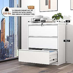 INTERGREAT White Two Drawer Lateral File Cabinets