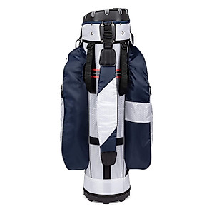 Founders Club Premium Cart Bag with 14 Way Organizer Divider Top (White Navy)