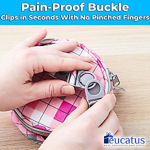 Expandable, 2 Pocket Green Plaid Travel Bag With Strap. Insulated, Waterproof Liner for Odor Control. Wet/Dry Compartments Hold Breast Pads, Diapers, Tampons, Sanitary Napkins, Personal Hygiene Items