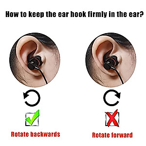 Sports Earbuds Tips Replacement Ear Fins Wingtips Noise Isolation Replacement Eartips Adapters for in Ear Earphones 4mm to 6mm Nozzle Attachment 3 Pairs Left & Right, Balck