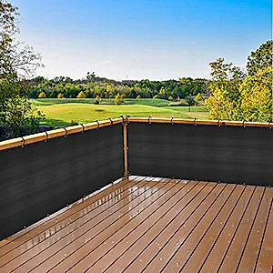 DearHouse Balcony Privacy Screen Cover, 3.5ft x16.5ft Privacy Screen Balcony Shield for Porch Deck Outdoor Backyard Patio Balconys, Includes 35 pc Cable Ties