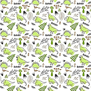 Stesha Party Green Dinosaur Wrapping Paper Birthday Gift - Folded 30 x 20 Inch (3 Sheets)