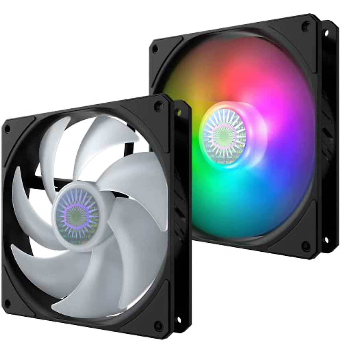 Cooler Master SickleFlow 140 V2 ARGB Square Frame Fan, ARGB 3-Pin Customizable LEDS, Air Balance Curve Blade, Sealed Bearing,140mm PWM Control for Computer Case & Liquid Radiator