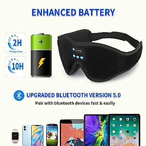 Sleep Mask Bluetooth Eye Mask with White Noise Bundle Bluetooth Beanie Hat with Light, Christmas Gifts for Men Women Dad