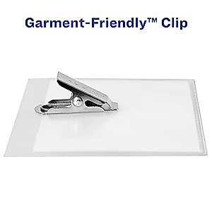 Avery Clip Name Badges, Print or Write, 2.25" x 3.5", 100 Inserts & Badge Holders with Clips (74461)