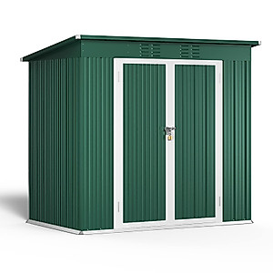 Bealife 6' x 4' Outdoor Storage Shed Clearance, Metal Outdoor Storage Cabinet with Double Lockable Doors, Waterproof Tool Shed, Backyard Shed for Garden, Patio, Lawn (Green)