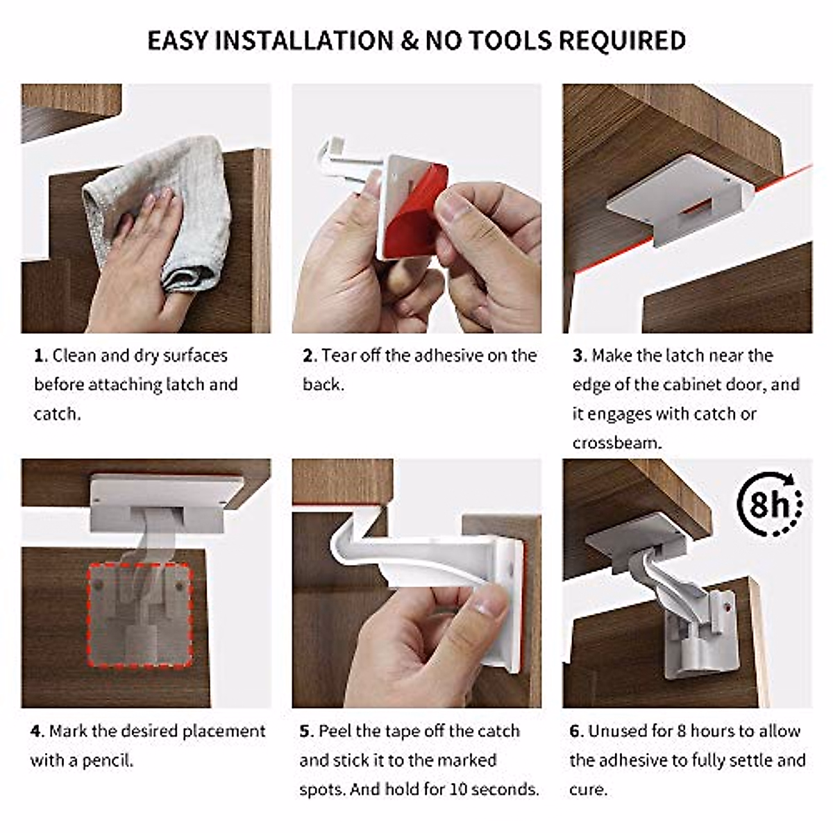 12 Pack Upgraded Lnvisible Child Safety Cabinet Locks, Baby Proofing Cabinet Latch Locks, Baby Drawer Locks, Child Safety Strong Adhesive Baby Proof Drawers Locks for Cabinets and Drawers