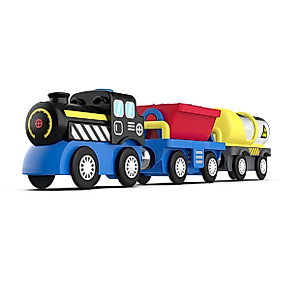 Train Accessories Battery Operated Locomotive Train, Engineering Train Fits All Train Set for Toddlers, Engine Powerful Train Toys for Wooden Railway System, Train for Kids