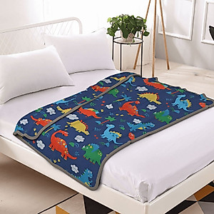 AIDIYANG Dinosaur Blanket for Boys, Kids Dinosaur Throw Blanket for Boys and Girls, Fluffy Cozy Dinosaur Fleece Blanket with Vibrant Colors and Cute Design for Sofa Bed Couch 50X60inch