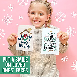 24 Doodle Religious Christmas Cards Boxed With Envelopes, 50 Holiday Greeting Cards, Blank Winter Postcard Set, Merry Christmas Cards, Seasons Greetings Note