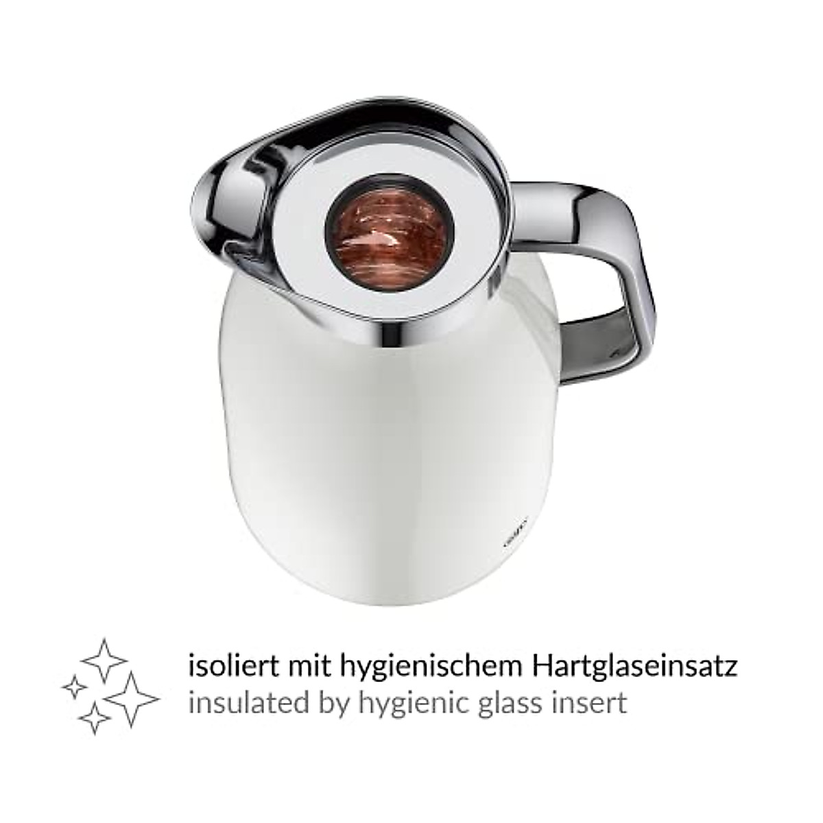 ALFI Thermos Flask, Stainless Steel Plastic Glass, Coconut White, 1 Litre