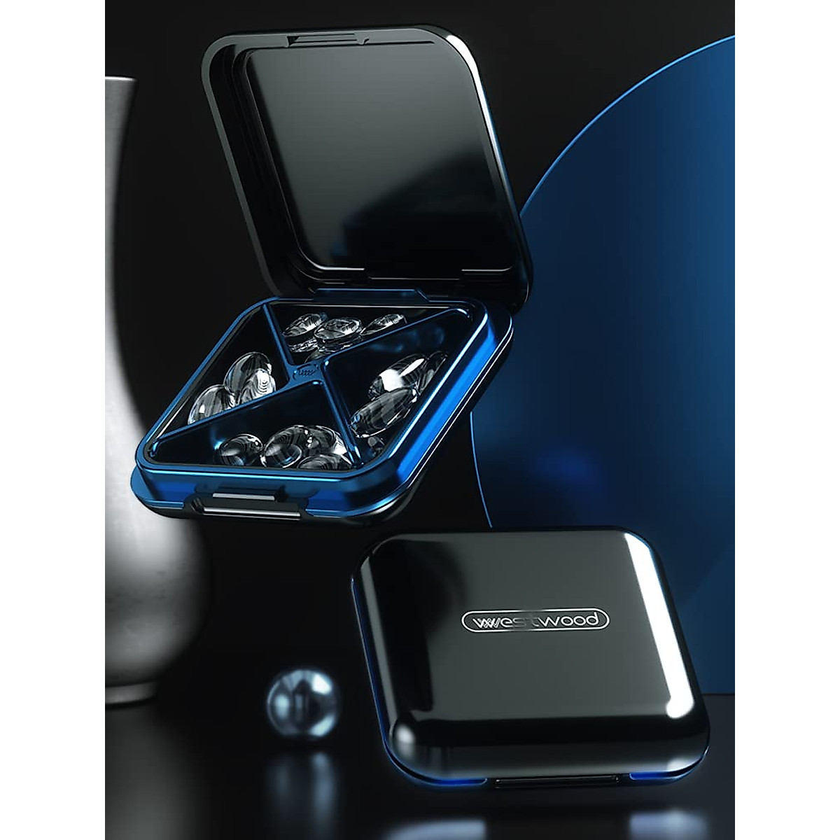 Retainer Case, Mouth Guard Case with Lid Hinge, a Large Night Mouth Guard Case, Cute Slim Retainer Case with Lid for Girl, Boy, Women, Men, Teenage, Adult.(1Pack)