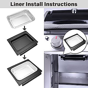 Grease Catcher with 10 Pack Aluminum Grease Cup Liners for Weber Spirit/Spirit II 200/300 Genesis and Genesis II LX200/300 Series Grill, Replacement Part Drip Pan for Weber Traveler 67047 83156 6415