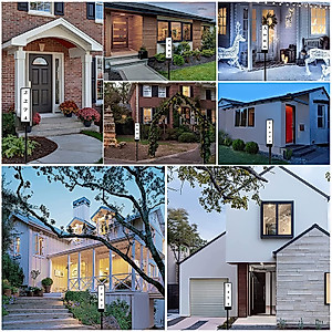 Double Sided Solar Address Plaques House Number, 2 Solar Panel Outdoor Waterproof Address Lighted House Number, LED Illuminated Address Plate with Stakes for Home Garden Yard Driveway Street Sign