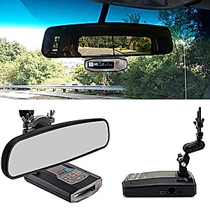 LycoGear Radar Detector Rearview Mirror Stem Mount w/Magnetic Cradle for Escort IX IXc Max360C Max3 Redline EX Beltronics GT360 Cobra DualPro Radar Detectors (Require 1" Stem Space to Install)