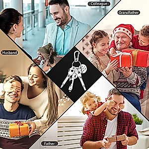 CJ FOREVER 28 in 1 Multitool Keychain, Key Shaped Pocket Tools and Gadgets, Mini Keychain Tool Drill Drive, Screwdriver, File, Wrench, Ruler, Bottle Opener, Stripping, Tools Men, Gift (Silver)