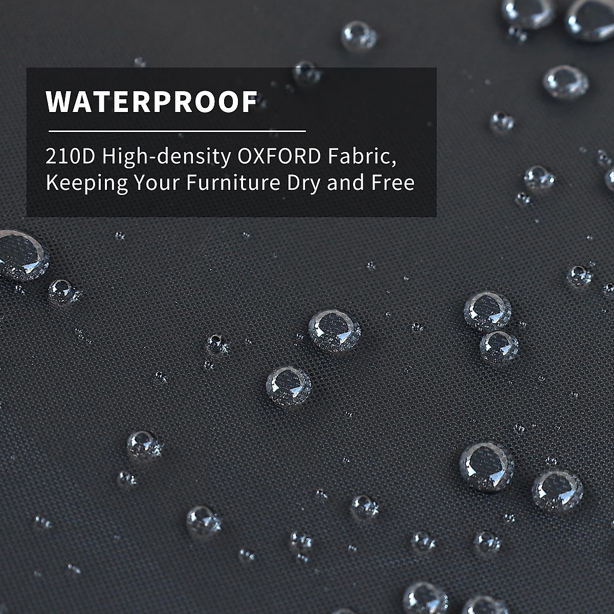 NICESOUL® Patio Furniture Cover, Premium Black and Silver Outdoor Sofa Cover, Heavy Duty 210D Waterproof Material, Rectangular Universal Fit for Patio Conversastion Sofa Set (120" x 88.6"x 29.5")