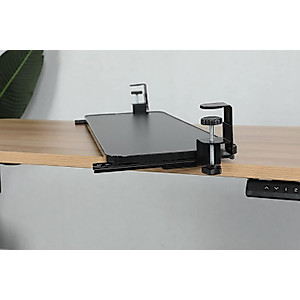 Keyboard Tray Under Desk - Adjustable Ergonomic Sliding Tray, 30.3 (Including Clamps) x 10 inch Large Slide-Out Platform Computer Drawer, Up to 3.1" Thick