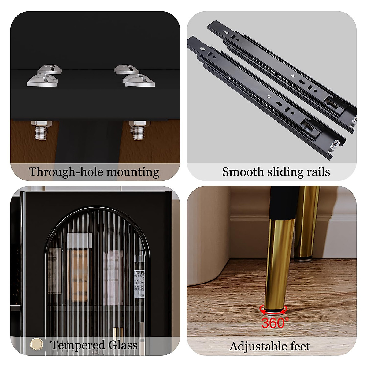 YYJ Vanity Desk with Mirror and Lights,Modern High Capacity Makeup Vanity with 3 Drawers,Makeup Table with Power Outlet and 10 Lights,Writing Desk for Bedroom,Makeup Room, Black