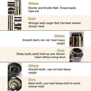 8 Inch Shower Head Extension Arm Matte Black.Solid Brass Adjustable Shower Arm Extension. Lower Or Raise Any Rain Or Handheld Showerhead To Your Height & Angle – Universal Connection