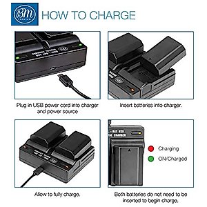 BM Premium 2 Pack of NP-FZ100 Batteries and Dual Bay Charger for Sony Alpha 1, FX3, a7C, a7S III, a6600, a7R IV, A7RIII, A7R3, a7 III, a7 IV, Sony Alpha A9, Alpha a9 II, Alpha 9R, A9R, Alpha 9S Camera