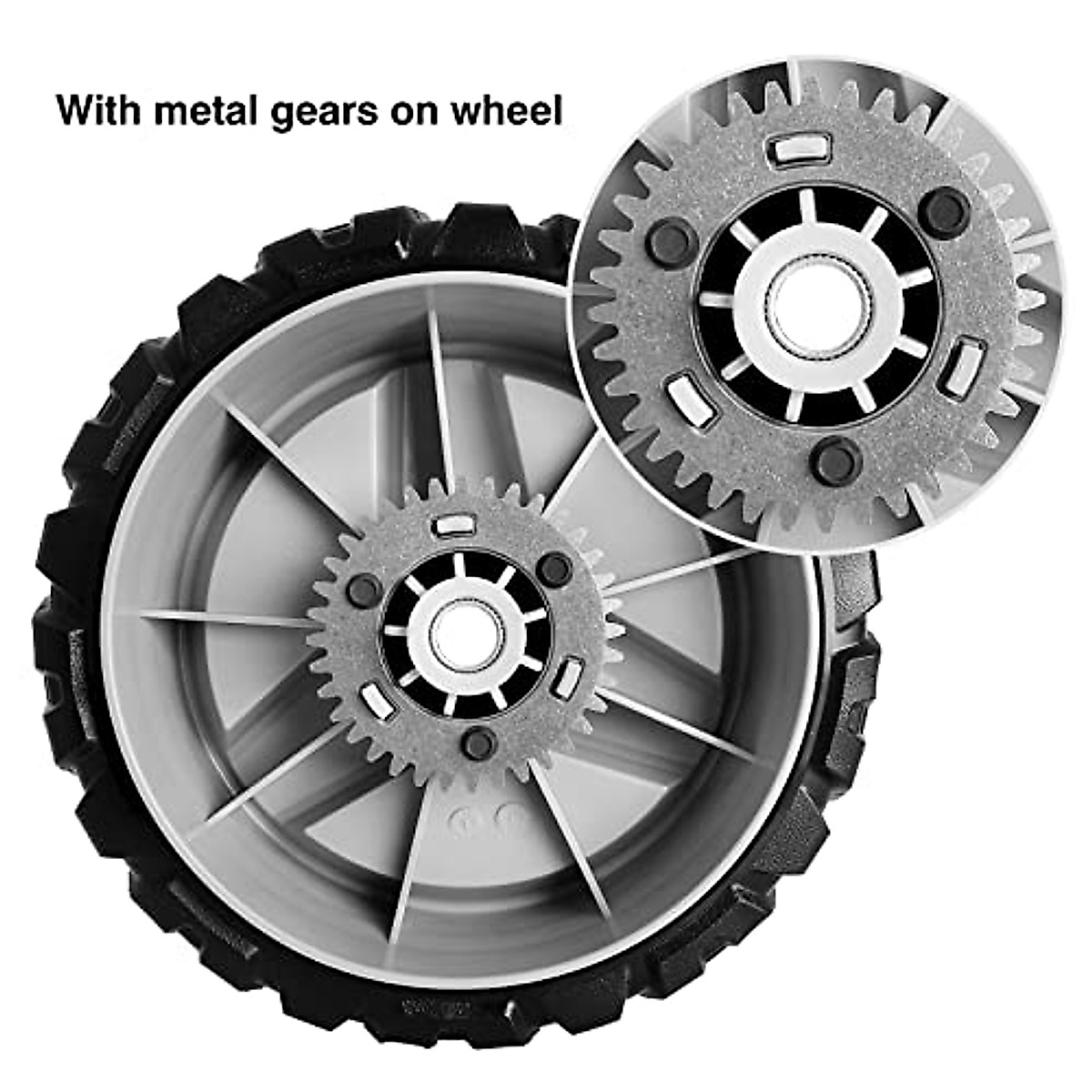 Replacement 580365301 Wheel Compatible with Hus qvarna Lawn Mower - 2 Pack Drive Wheels Compatible with HU675AWD, HU700AWD, HU725AWD, HU800AWD, L321AH, LC221A, Craftsman GCV-160 Mower, 8 inch