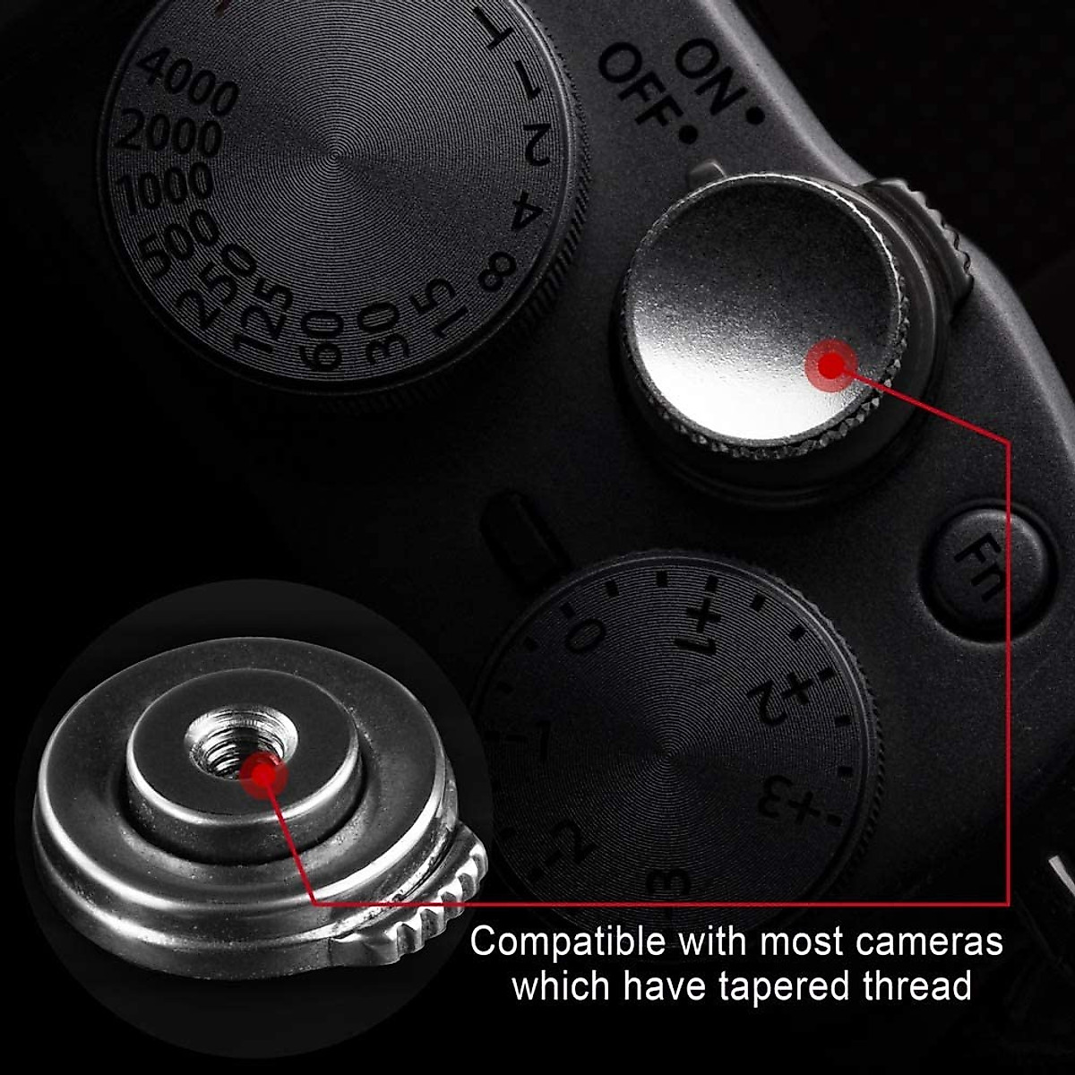 Camera Shutter Button (2 Pack/Silver) Upscale and Delicate Soft Shutter Release Button