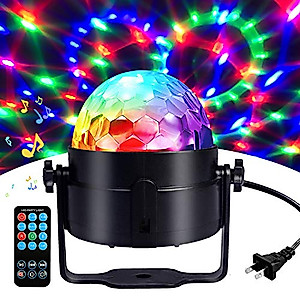 Disco Ball Disco Lights-COIDEA Party Sound Activated Storbe Light With Remote Control DJ Lighting,Led 3W RGB Light Bal, Dance lightshow for Home Room Parties Kids Birthday Wedding Show Club Pub