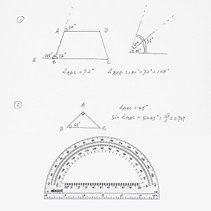 Plastic Protractor Math Protractors 180 Degrees, 6 Inch, Clear, Pack of 2