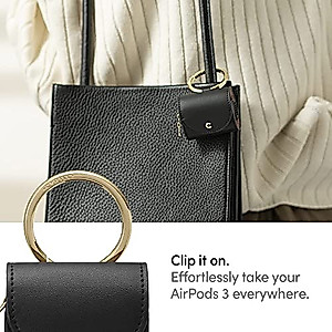 CYRILL Airpods 3 Case Cover Mini Bag Classic Leather Cute for Women Designed for Airpods 3 Generation Case (2021) - Black