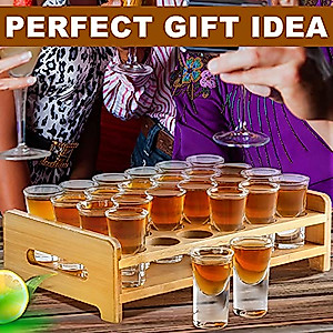 Shot Glass Set 0.5oz/15ml 24pcs Clear Shot Glass Holder Set Mini Shot Glass Perfect for Party, Bar, Club, Cocktail (24pcs)
