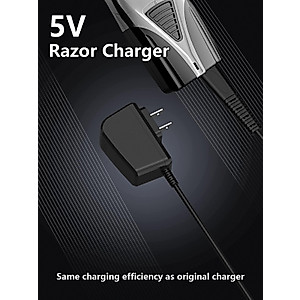 5V 1A Charger for Andis Shaver Andis Charger Power Cord Adapter Replacement for 17150 TS-1 17220 17195 Profoil 17190 17165 17170 17205 17220 Lithium Titanium Plus TS-2 Replacement Pro Foil Shaver- 5Ft