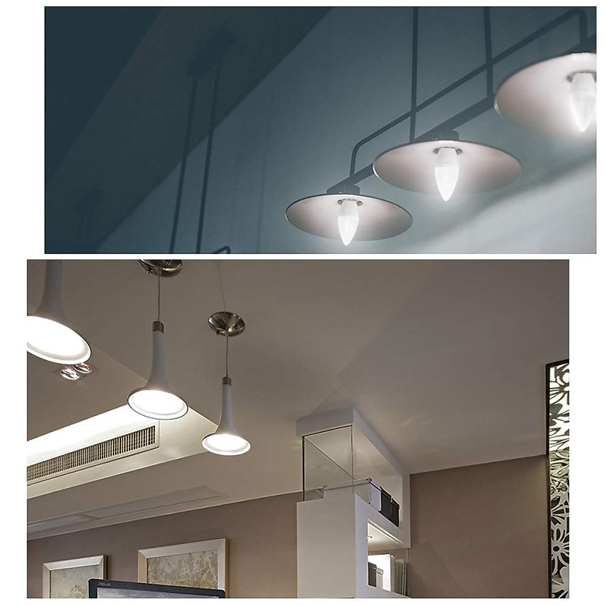 Litake E12 LED Bulbs 60W Equivalent,E12 LED Candelabra Bulbs Daylight,LED Ceiling Fan Light Bulbs, 5000K LED Chandelier Bulb, 600 Lumens, Candelabra Base Ceiling Fan Light Bulbs,12 Pack