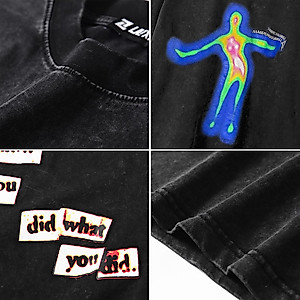 Laixton Men's Graphic Oversize Shirt Unisex Streetwear Casual Tunic Tops Loose Harajuku Aesthetic Tee Shirts