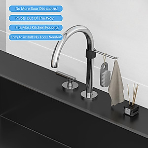 MZLlanyun Stylish and Functional Dish Towel Holder - Keep Your Kitchen Rags and Dishcloths Neat and Within Reach with This Sink Dish Cloth Holder and Storage Rack! (1, silvery)