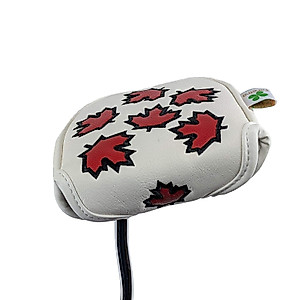Foretra – Canada Maple Leaf - Golf Putter Headcover Quality PU Leather Magnetic Closure for Square Mallet Style Putters Scotty Cameron Odyssey Taylormade Ping
