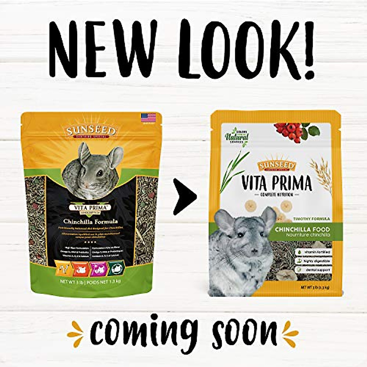 Sunseed 49130 Vita Prima Sunscription Chinchilla Food - High Fiber Timothy Formula, 3 LBS