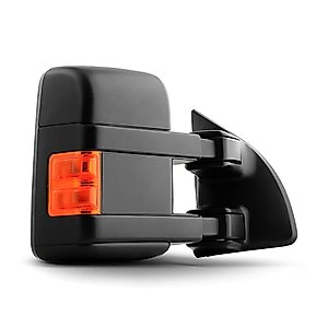 ACANII - Telescoping Manual Non Heat LED Signal Towing Mirror Passenger Side For 2008-2016 Ford F250 / F350 Super Duty