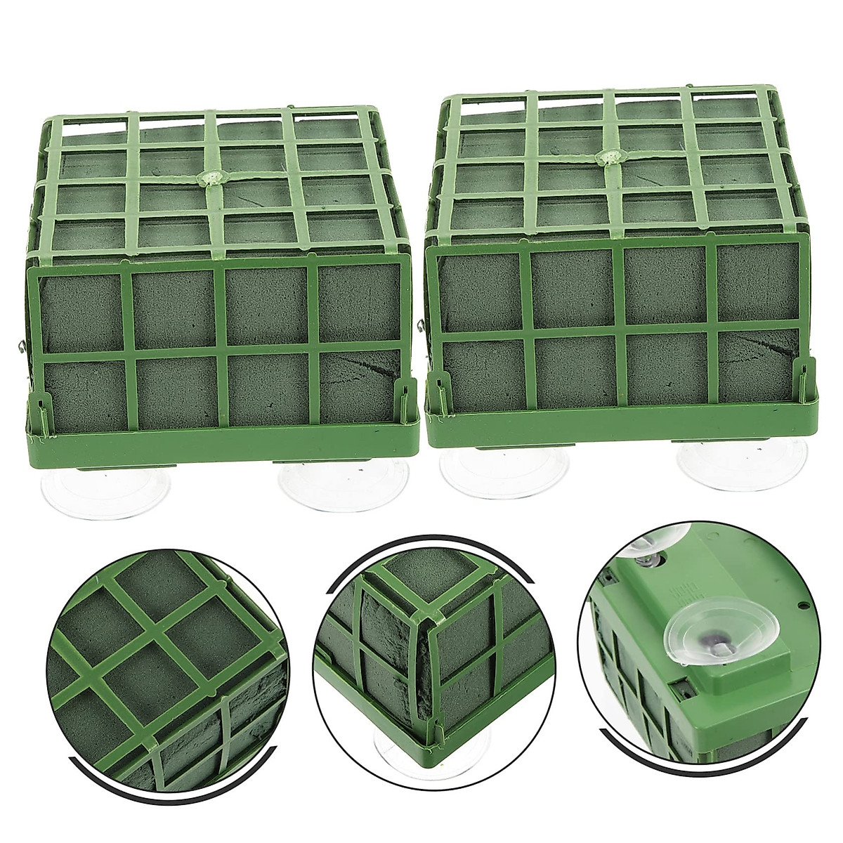 DECHOUS 10 Pcs Flower Sucker Wedding Aisle Flowers Flower Arranging Foam Blocks Flower Cage Holders DIY Flower Arrangement Kit Floral Cage for Artificial Flower Large Wreath Plastic