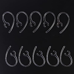 Mikikit Ear Hook 10pcs Hook Clamps HEA Universal for Ear Single Large Black Hanging Shape Replacement Earphone Clamp .mmrandom Color Clip Clear Small Headset Ear Clips