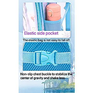 HONTUBS Schoolbags, primary school students, girls, kindergarten girls, kids backpacks (3D Purple 16 inchs)