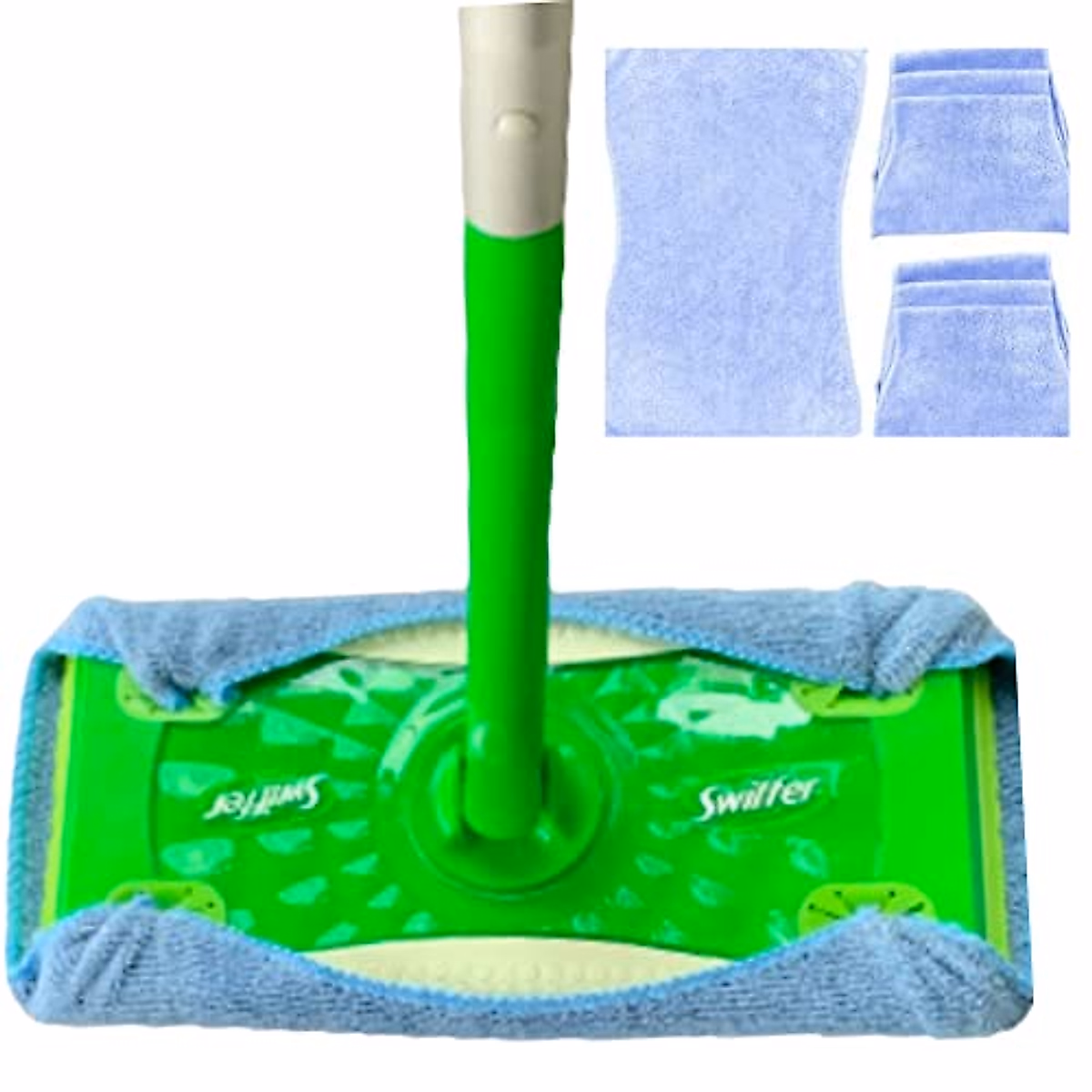 Synonymous compatible reusable Swiffer pads for use with Swiffer Sweeper and Swiffer Bissell Steamboost - replacement for wet Swiffer pads and Swiffer dry pads (6 pack compatible Swiffer mop pads)
