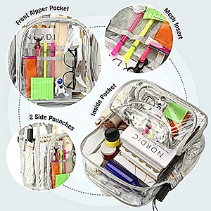 Sweetude 3 Pcs Heavy Duty PVC Clear Backpacks for School See Through Transparent Backpack Stadium Approved Clear Bookbag with Reinforced Strap for Women Girls Men Work Travel Workplace College