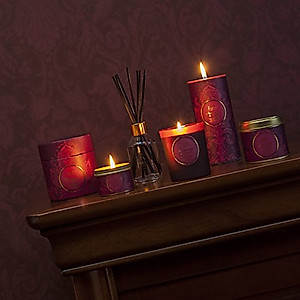 Sherlock SC0668, Scented, Tin Candle, 7.5cm l x 7.5cm w x 7.2cm h, Burgundy