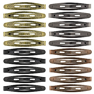 Oval Metal Contour Hair Clips, Funtopia 40 Pcs 2.4" Snap Hair Clips Simple Barrettes Hairpins Long Hair Clips for Women Girls Men (Classic Color)