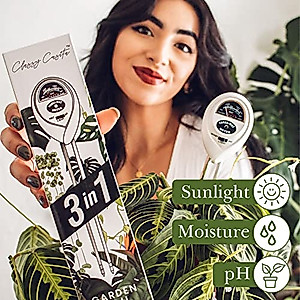 Classy Casita 3-in-1 Garden Soil Tester- Three Way Plant Soil Test Kit to Measure Soil Moisture, pH-Value, and Sunlight, Indoor and Outdoor Measuring Tool for House, Garden, Lawn,& Farm, White.