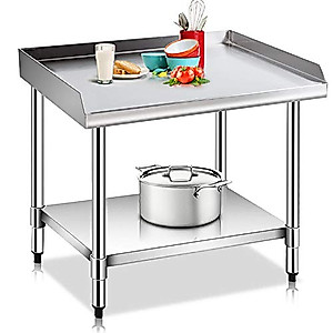 KITMA Stainless Steel Equipment Grill Stand with Undershelf for Restaurant - Heavy Duty Griddle Stand Table - 48x28 Inches…