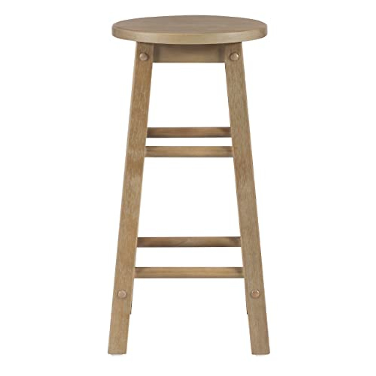 Linon Zeke Grey Wash 24" Counter Stool with Round Seat