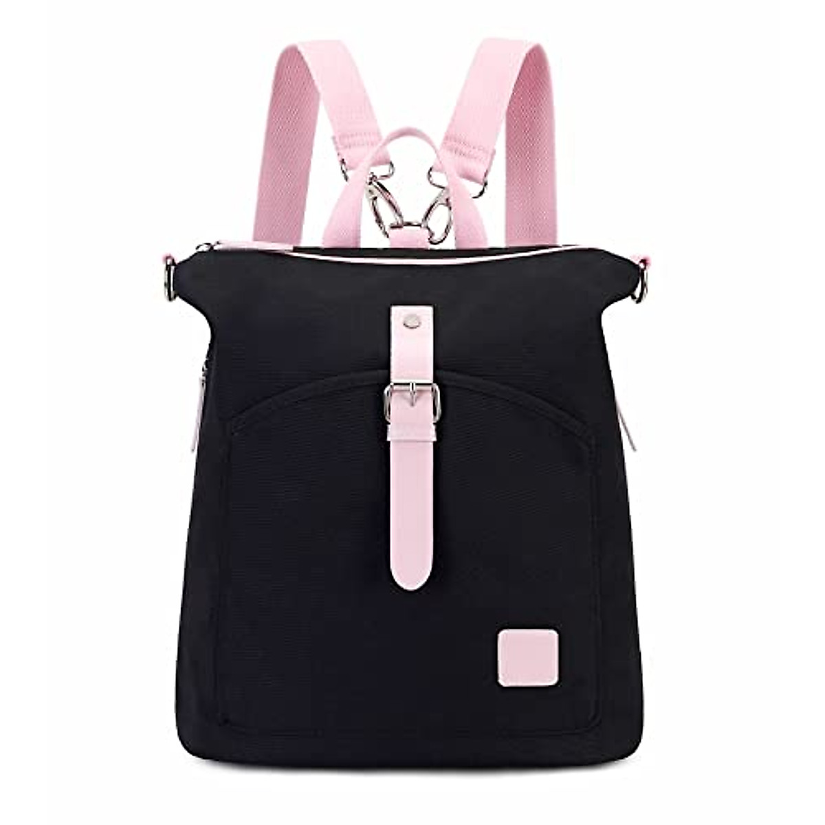Backpack Purse Women Ladies Fashion Casual Lightweight Shoulder Bag Travel Daypack (29 Black&Pink)