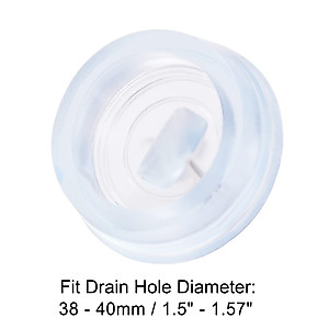 uxcell Rubber Sink Plug, Drain Stopper Clear Blue Fit 38-40mm with Hanging Ring for Bathtub Kitchen and Bathroom 2 Pcs